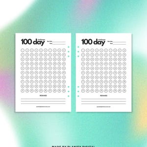 100-day Challenge Printable PDF Files A4, A5 Sizes - Etsy