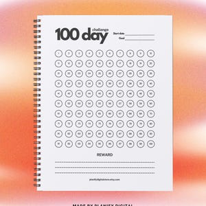 100-day Challenge Printable PDF Files A4, A5 Sizes - Etsy