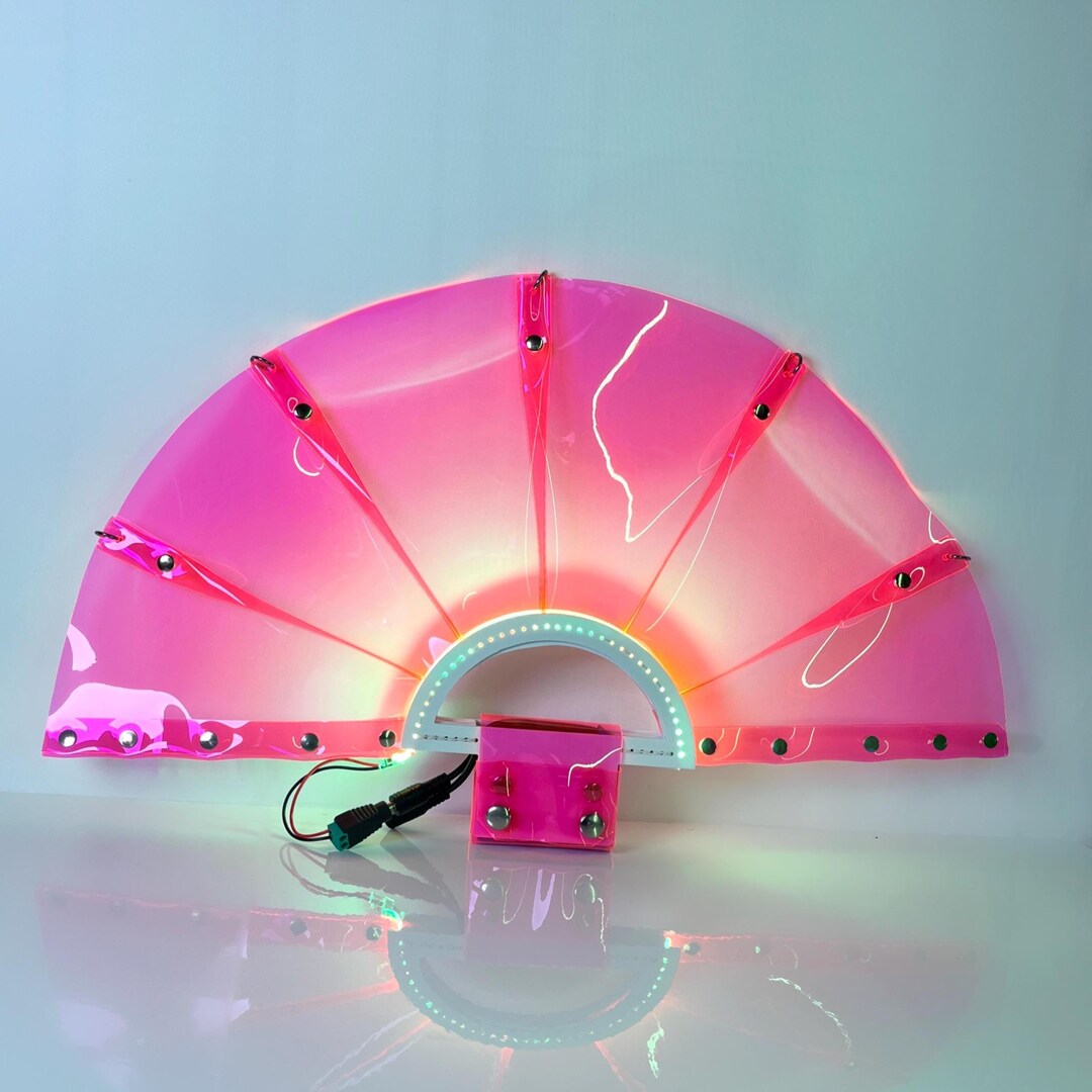 LED Light up Fan for Raves, Festivals, Cosplay, Custom Silicone Fan ...