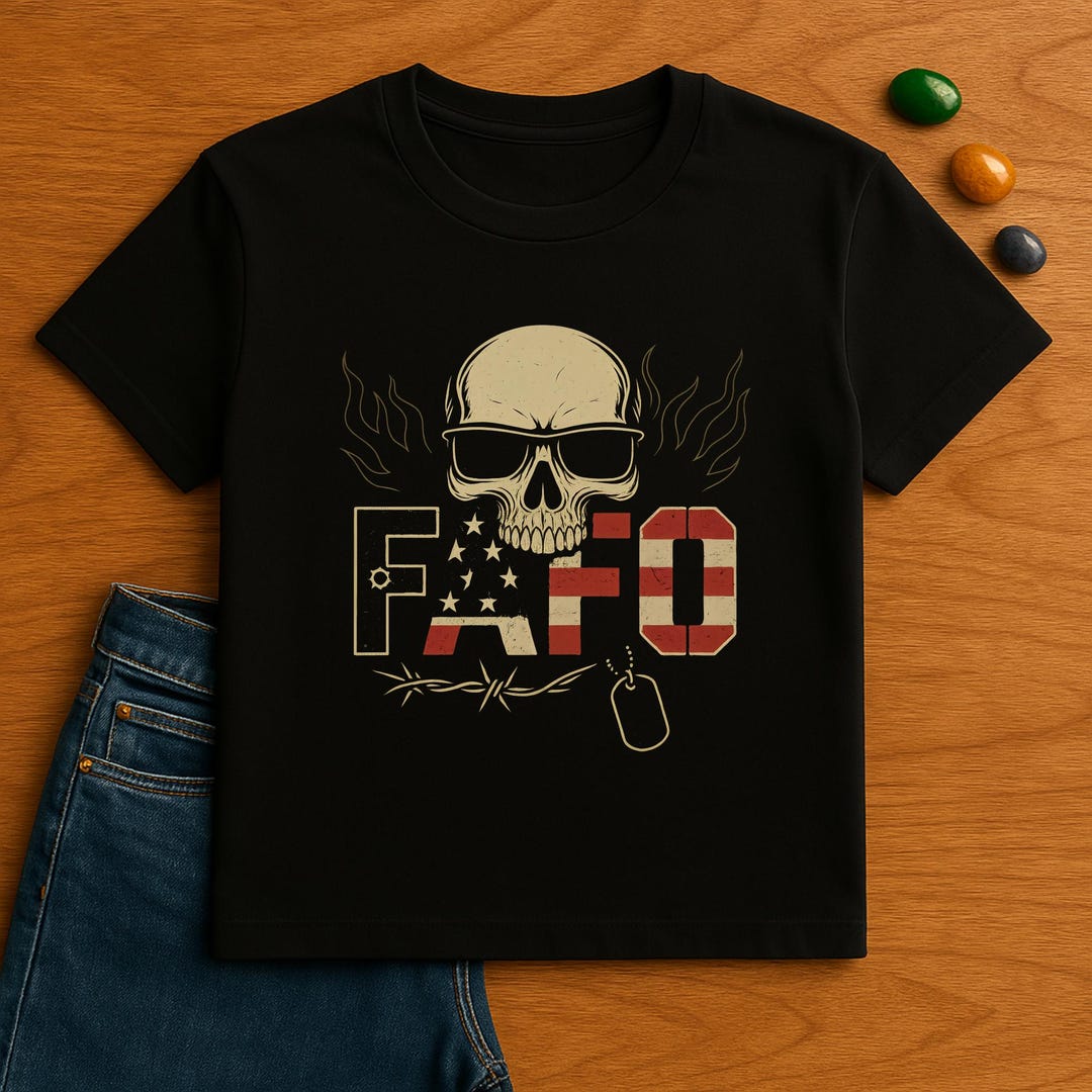 FAFO PNG: Skull American Flag Clipart for DTF & Sublimation (digital ...