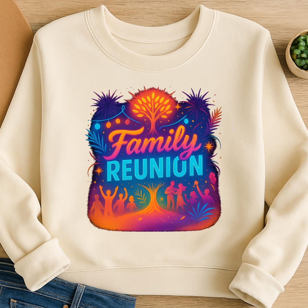 Family Reunion PNG: Colorful Group Event Design for DTF & Sublimation ...