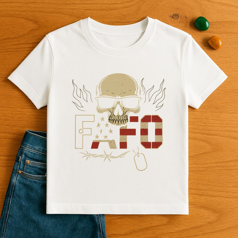 FAFO PNG: Skull American Flag Clipart for DTF & Sublimation (digital ...