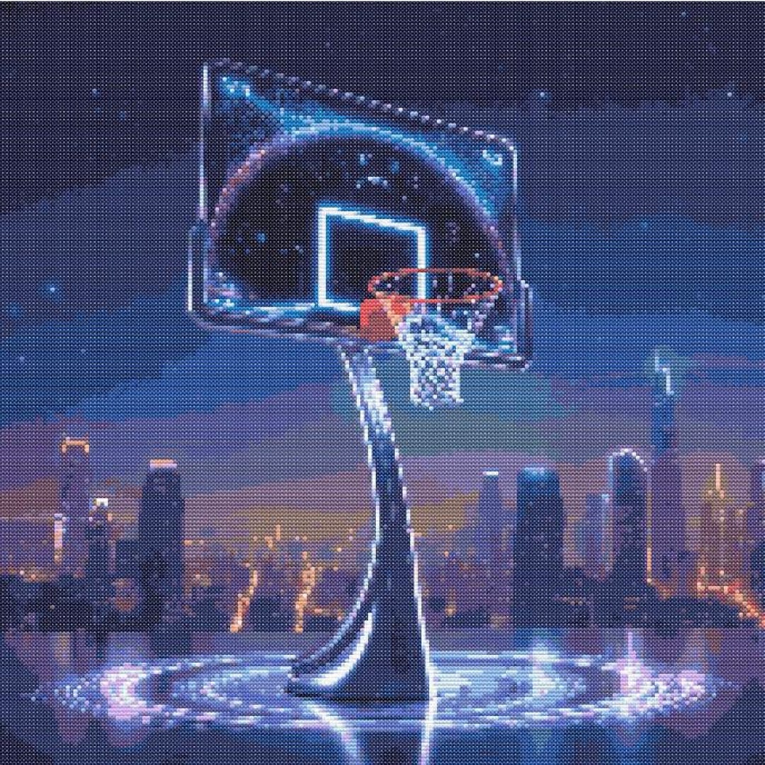 Basketball Hoop Cross Stitch Pattern Home Decor Gift Easy Beginner New ...