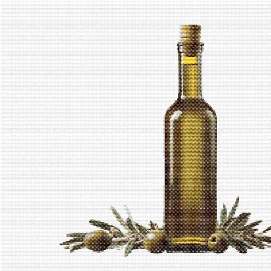 Olive Oil Bottle Cross Stitch Pattern Home Decor Gift Easy Beginner ...