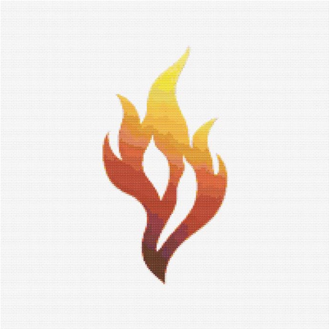 Red Flames of Fire Cross Stitch Pattern Home Decor Gift Easy Beginner ...