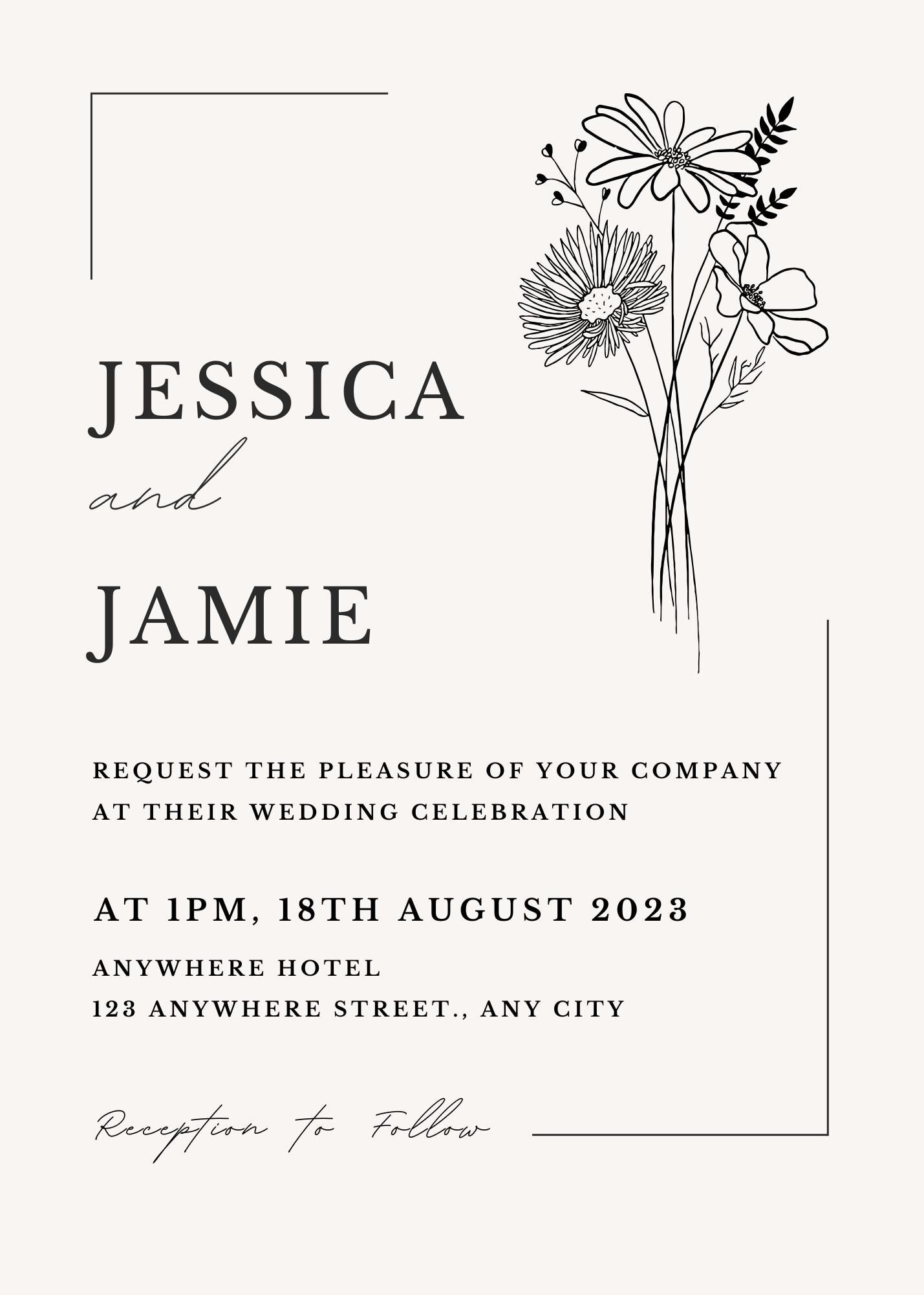 Editable Wedding Invitation, Simple Save the Date, Editable Instant ...