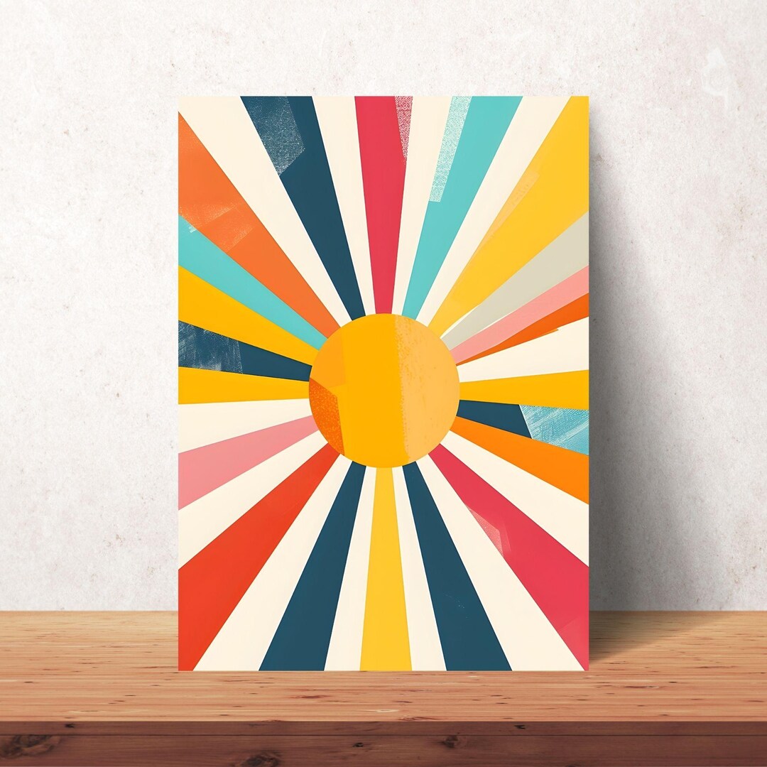 Groovy Sun 70s Wall Art, Gallery Wall Art, Triptych, 70s Retro Decor ...