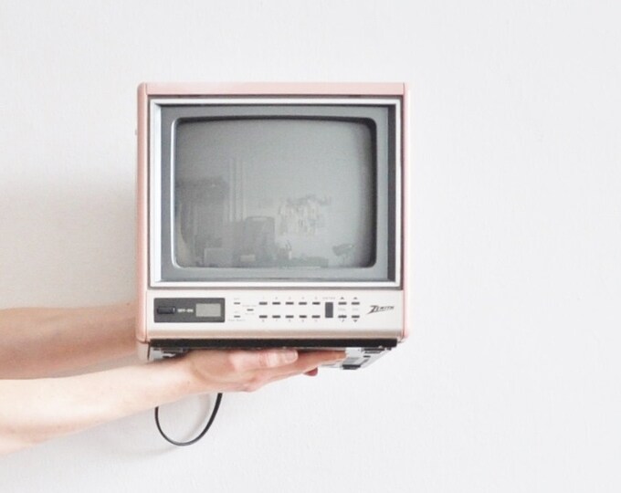 Retro PINK Television . 1987 Zenith TV . Darn Good Looking .sale - Etsy