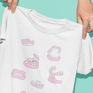 Illustrated TEETH Shirt . Teeth Dentures Dentist Lovers Tee - Etsy