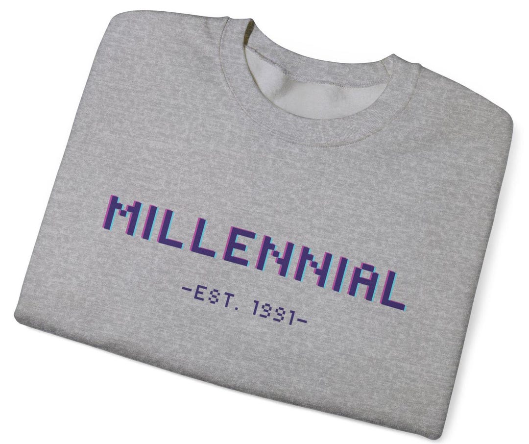 Millennial Crewneck Sweatshirt, Cozy Unisex Sweatshirt, Retro Vibe ...