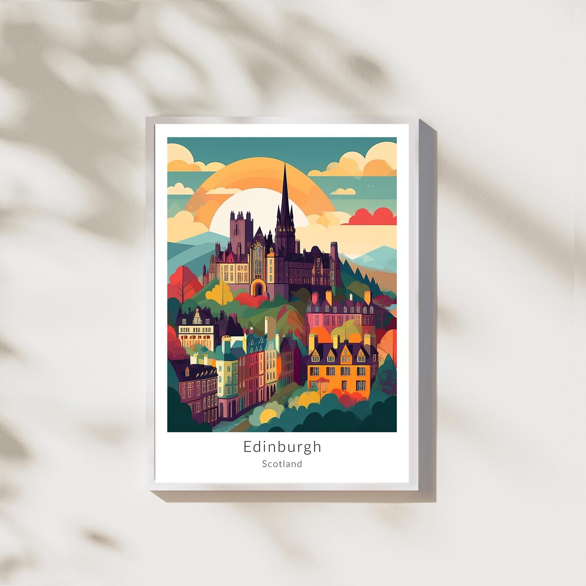 Colourful Edinburgh Poster - PRINTABLE - Scottish Poster | Abstract ...