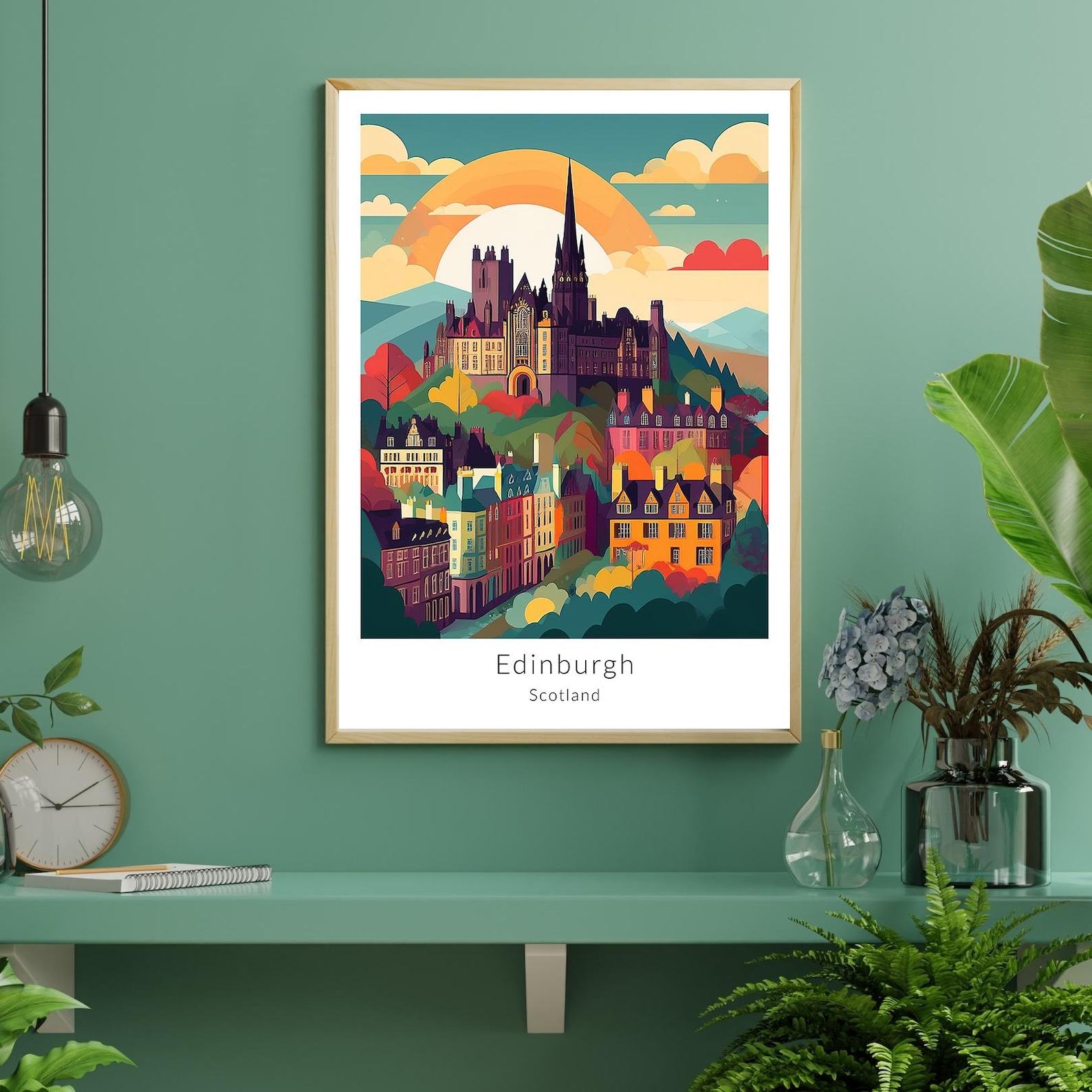 Colourful Edinburgh Poster - PRINTABLE - Scottish Poster | Abstract ...