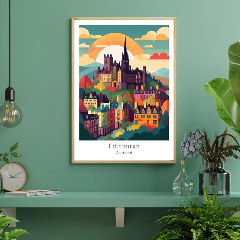 Colourful Edinburgh Poster - PRINTABLE - Scottish Poster | Abstract ...
