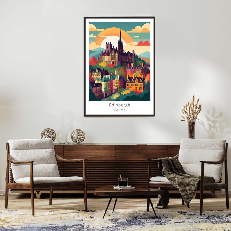 Colourful Edinburgh Poster - PRINTABLE - Scottish Poster | Abstract ...