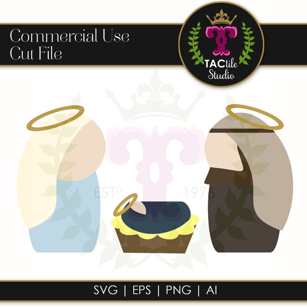 Nativity SVG Cut File EPS PNG Ai Christmas Religious - Etsy