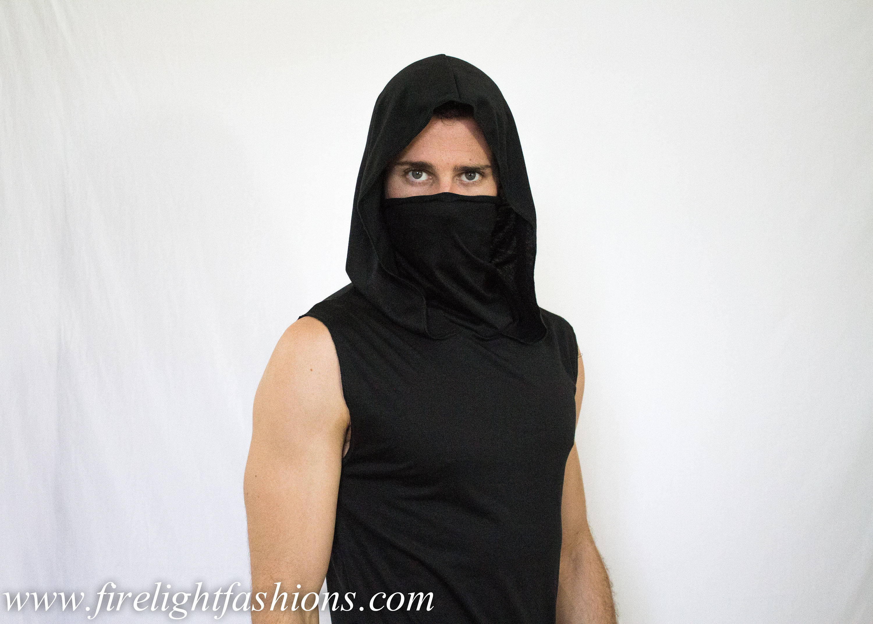 Ninja Mask Hoodie Tank Top Built in Dust Mask and Hood | Etsy