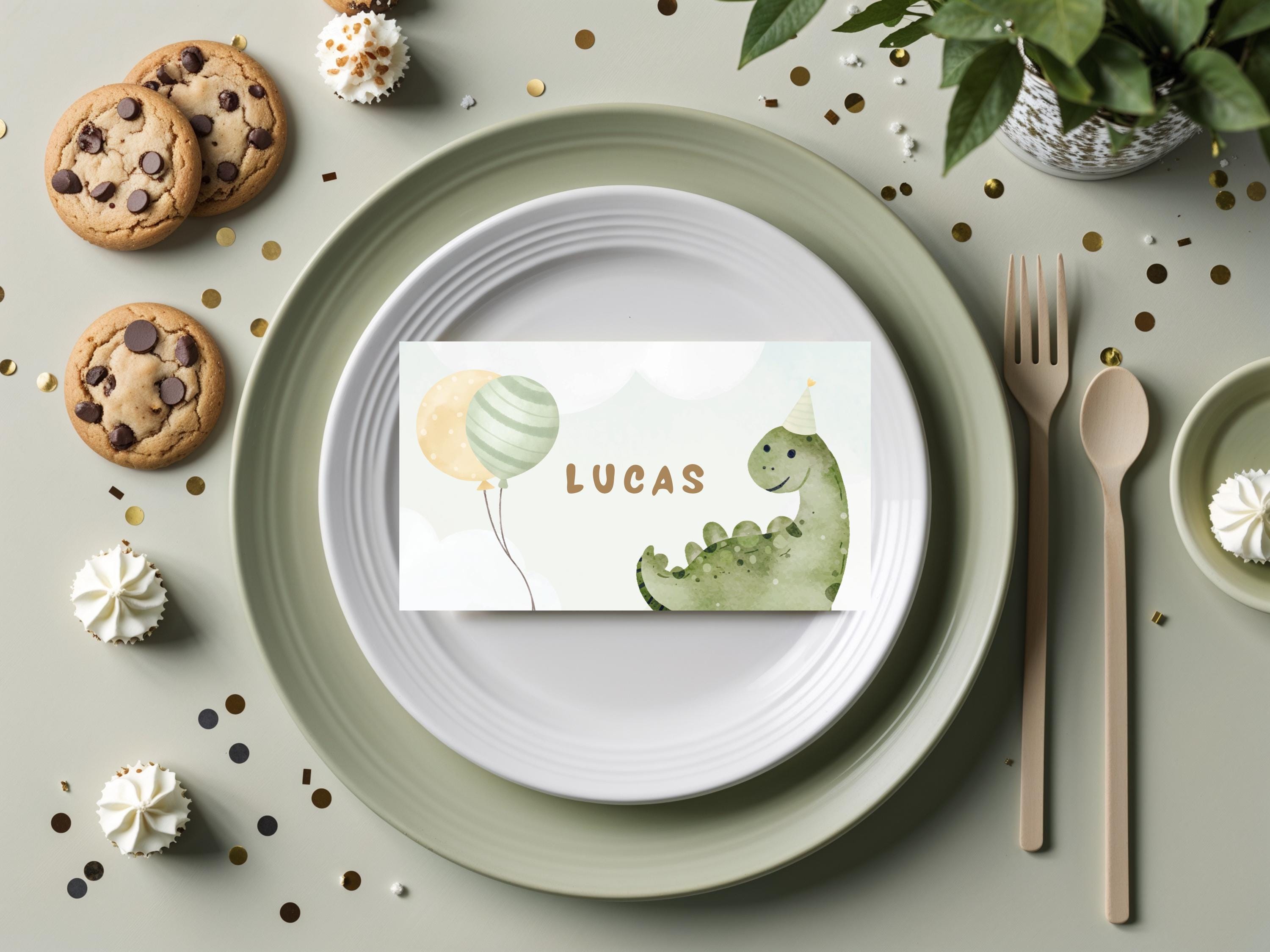 Dinosaur Birthday Name Cards | Dino Theme Place Cards for a Kids ...