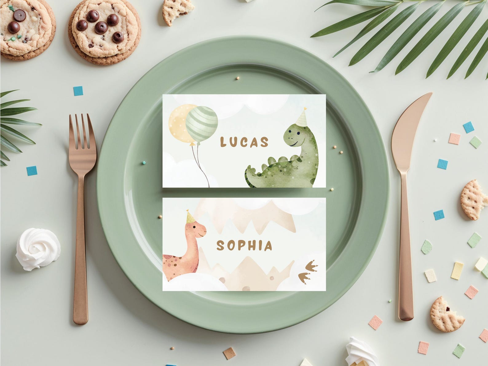 Dinosaur Birthday Name Cards | Dino Theme Place Cards for a Kids ...