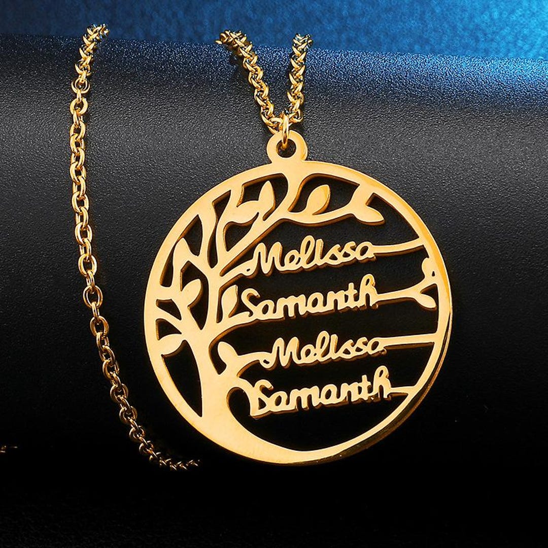 Custom Family Tree Necklace With Names Personalized Tree of Life ...