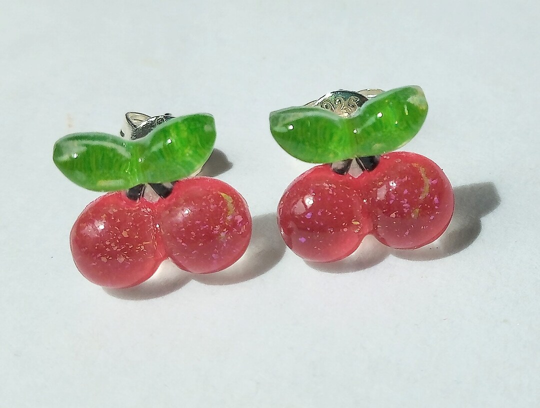 Cherries Stud Earrings - Etsy