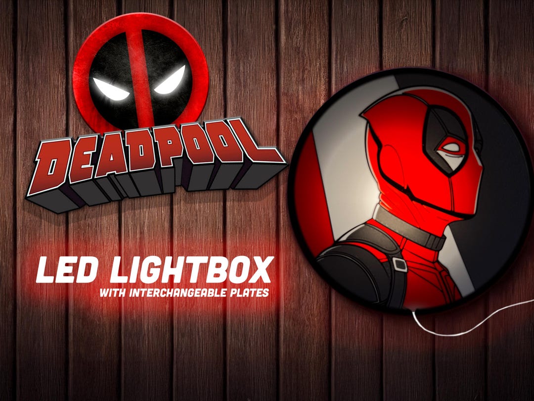 Deadpool Marvel Light Box 3D Printed Modular Design Gift Gaming Room ...