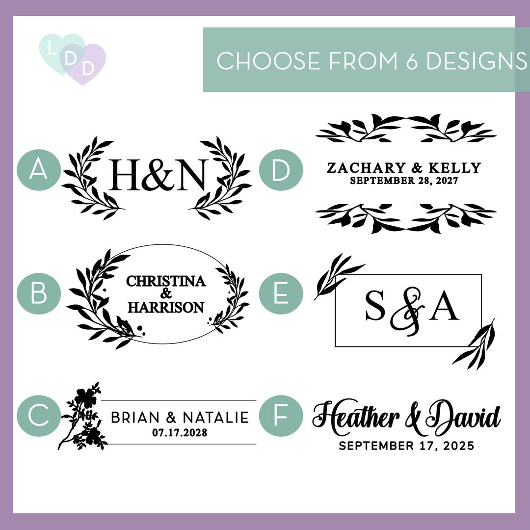 Custom Wedding Logo Stamp, Personalize With Your Design, Self Inking ...