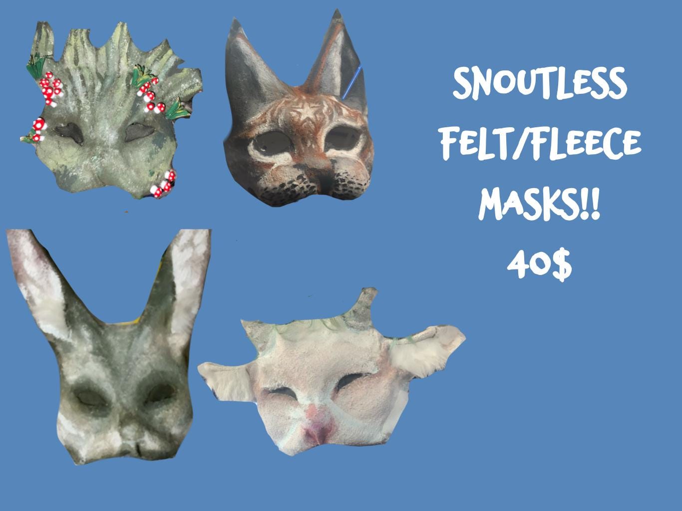 Therian-style Cardboard and Felt/fleece Masks!!! for Furries,therians ...