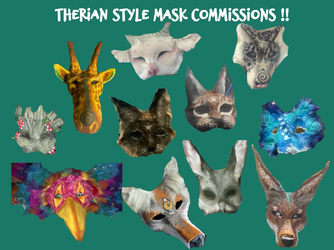 Therian-style Cardboard and Felt/fleece Masks!!! for Furries,therians ...