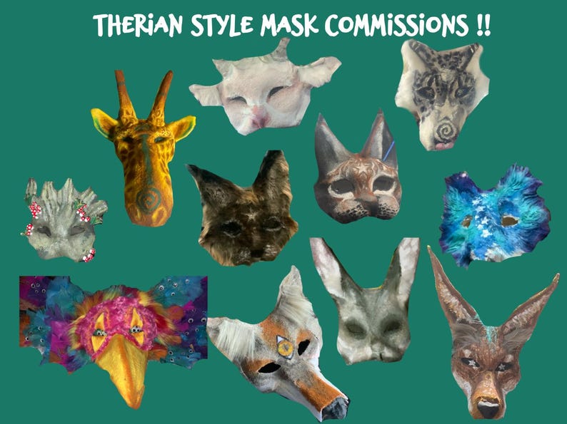 Therian-style Cardboard and Felt/fleece Masks!!! for Furries,therians ...