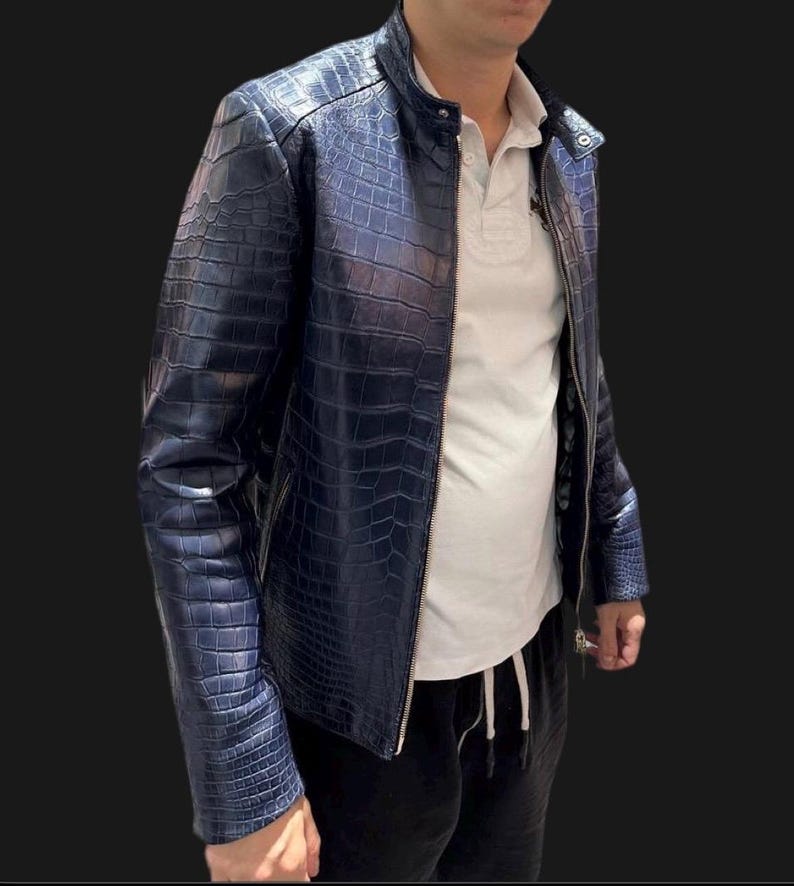 Extravagant Men's Jacket Made of Genuine Crocodile Leather / Fashion ...