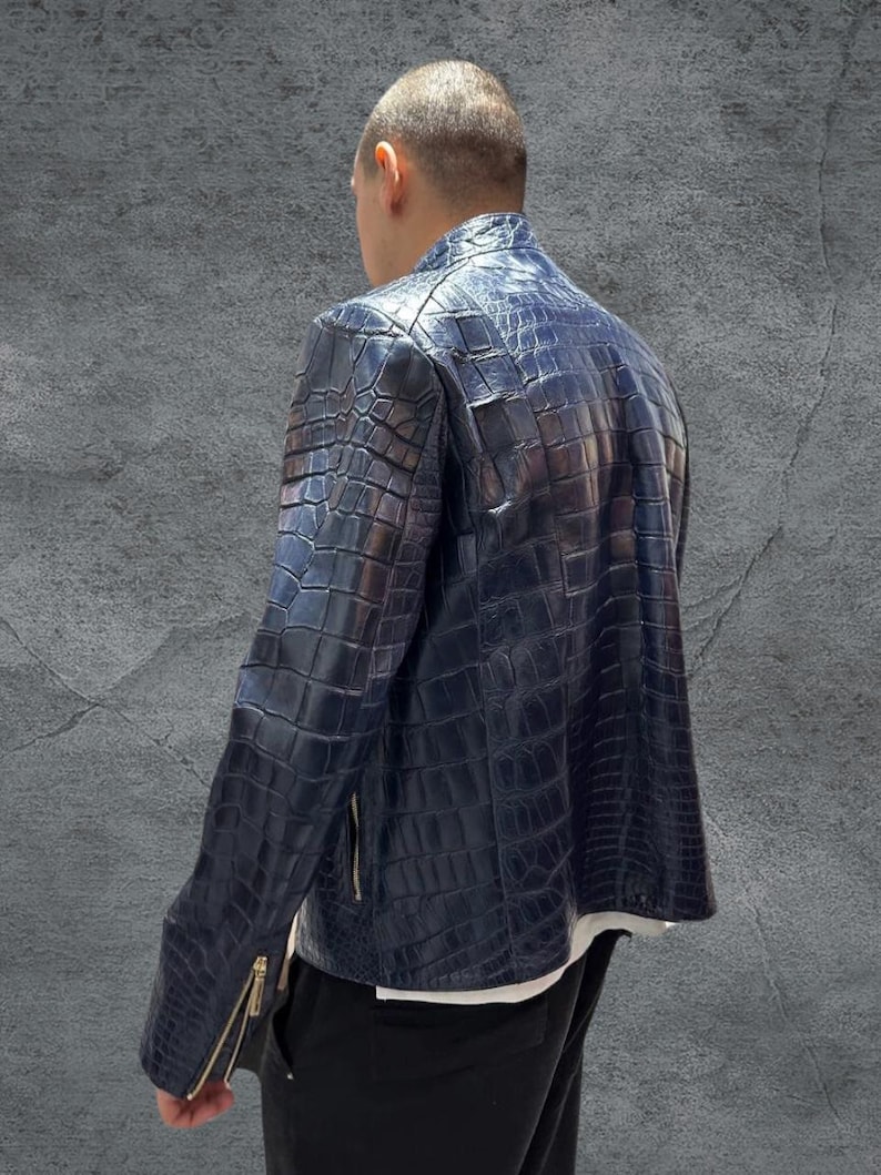 Extravagant Men's Jacket Made of Genuine Crocodile Leather / Fashion ...