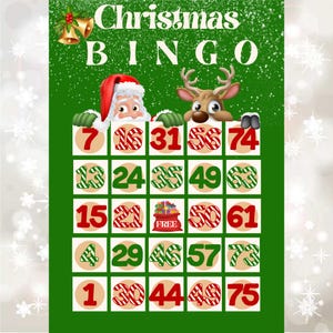 Christmas Printable Bingo, 30 Christmas Bingo Cards, Christmas Games ...