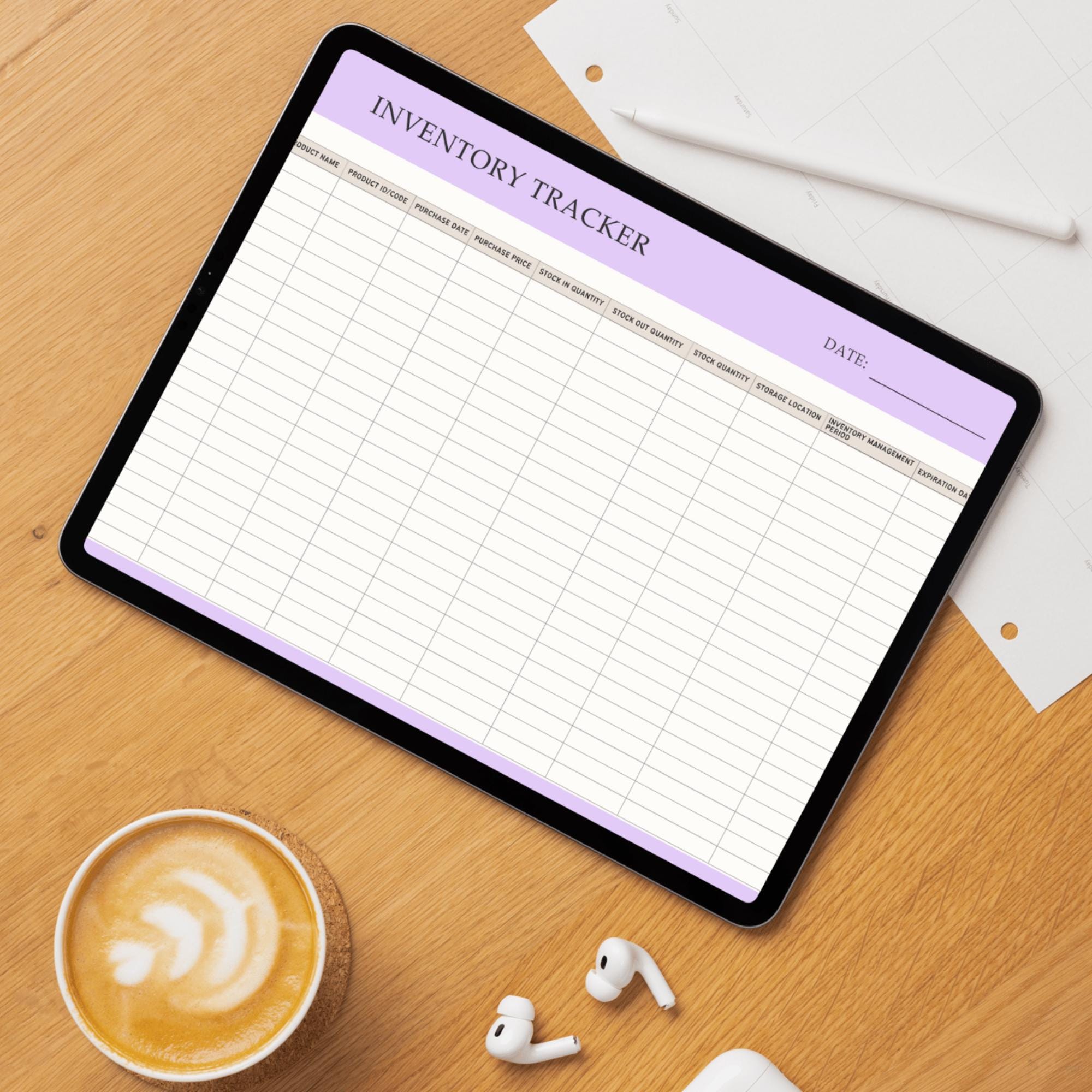 Inventory Tracker, Inventory Sheet, Small Business Organizer, Inventory ...