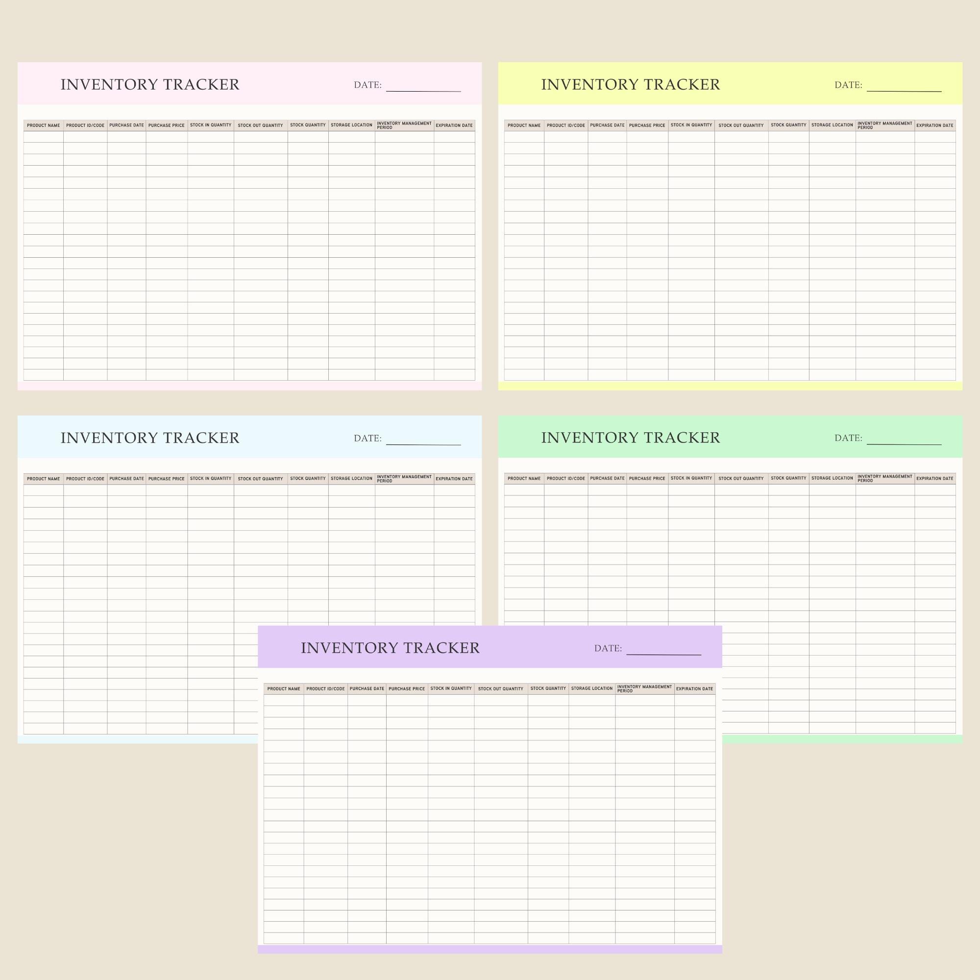 Inventory Tracker, Inventory Sheet, Small Business Organizer, Inventory ...