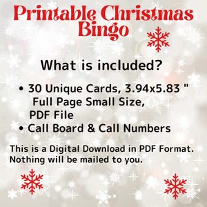 Christmas Printable Bingo, 30 Christmas Bingo Cards, Christmas Games ...