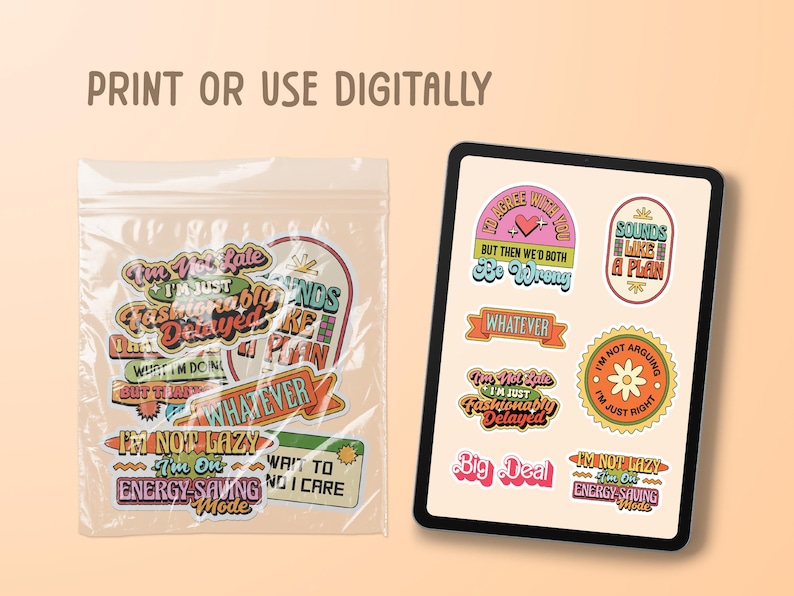 15 Sarcastic Words Stickers | Printable & Digital | Everyday Jokes ...