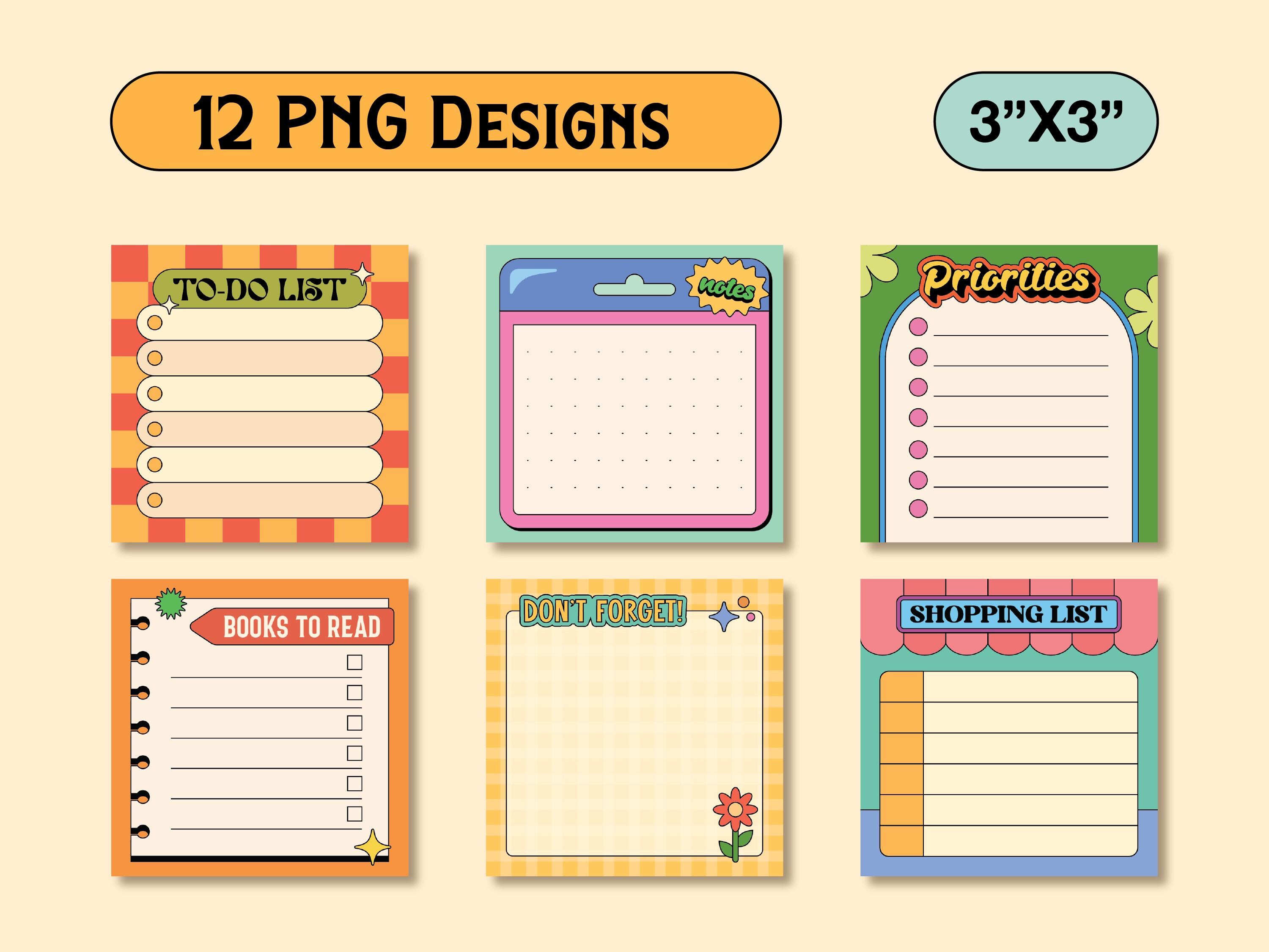12 Retro Notepad | Printable & Digital Memo Pad | to Do List | Memo ...