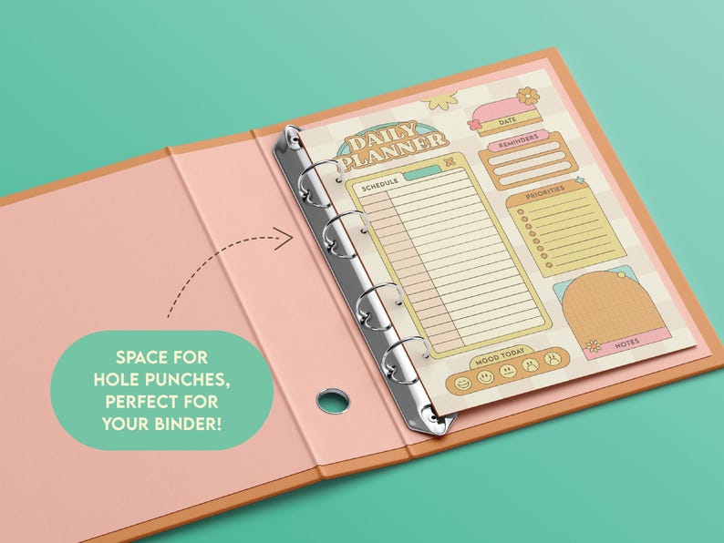 Daily, Weekly & Monthly Printable Planner Pack | Funky Groovy Retro ...