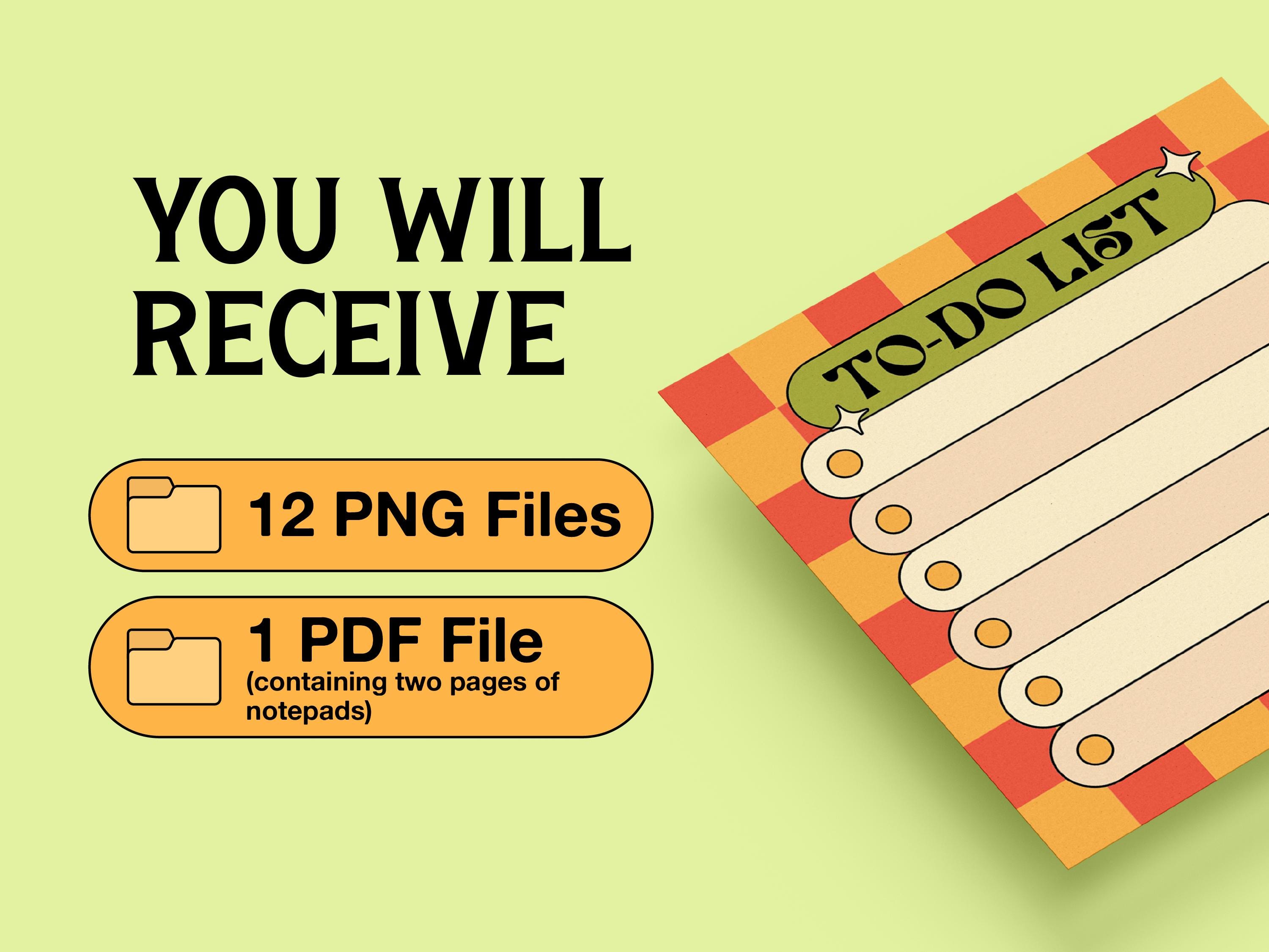 12 Retro Notepad | Printable & Digital Memo Pad | to Do List | Memo ...