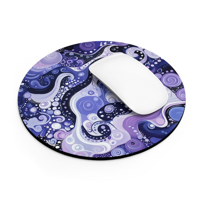 Abstract Purple Swirl Mouse Pad: Round or Rectangle - Etsy