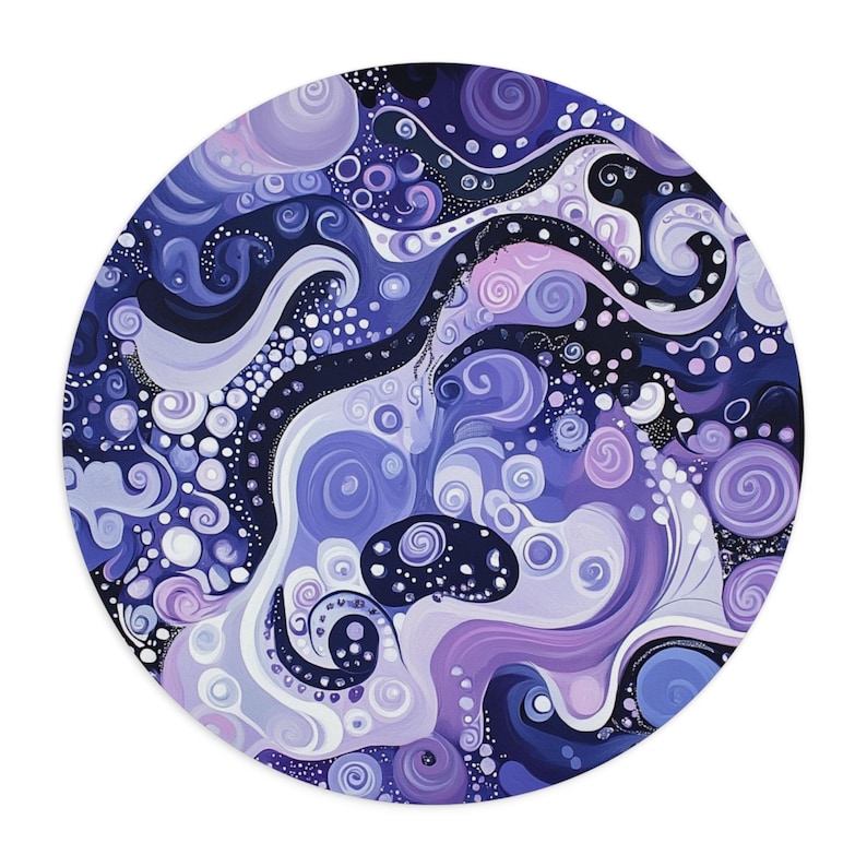 Abstract Purple Swirl Mouse Pad: Round or Rectangle - Etsy