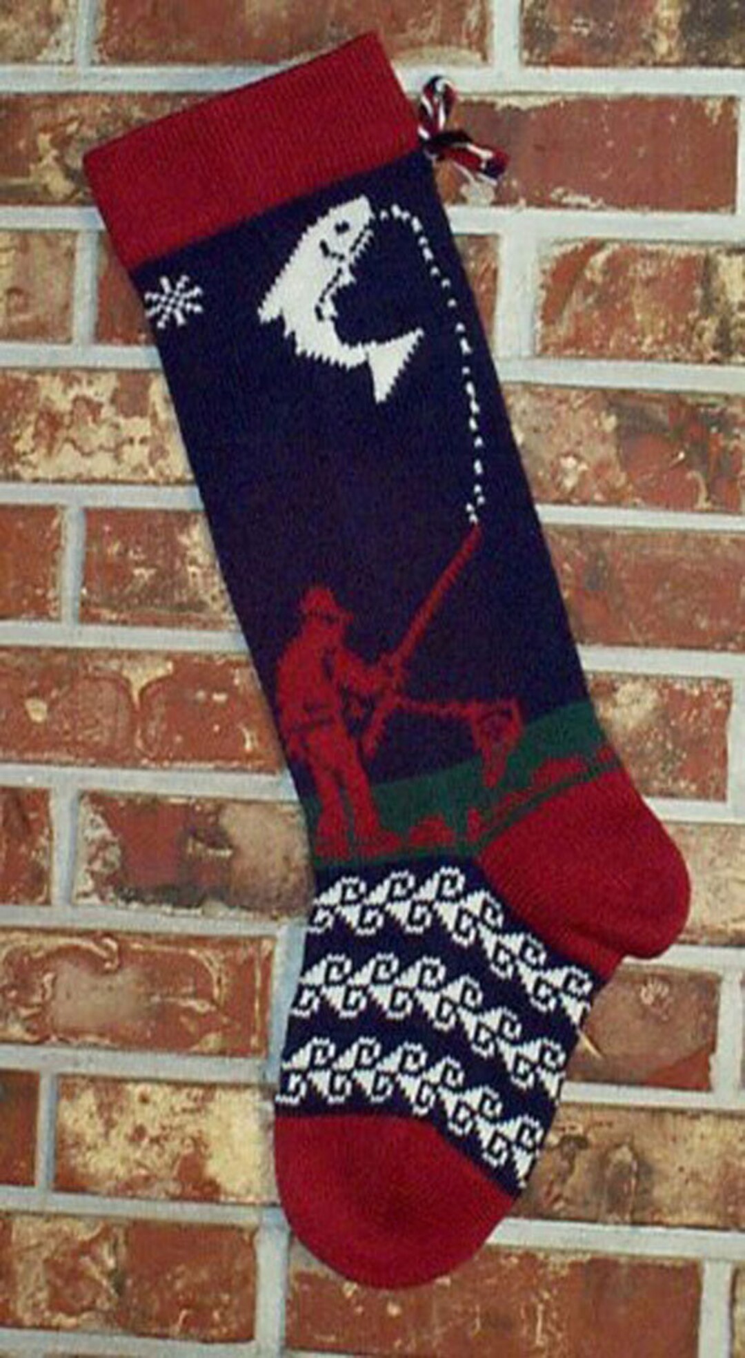 Personalized Knit Fisherman Christmas Stocking- 100% U.S. Wool ...