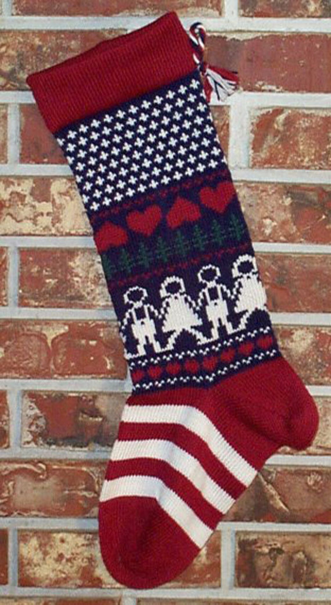 Personalized Knit Christmas Stocking- 100% U.S. Wool - U.S. Christmas ...