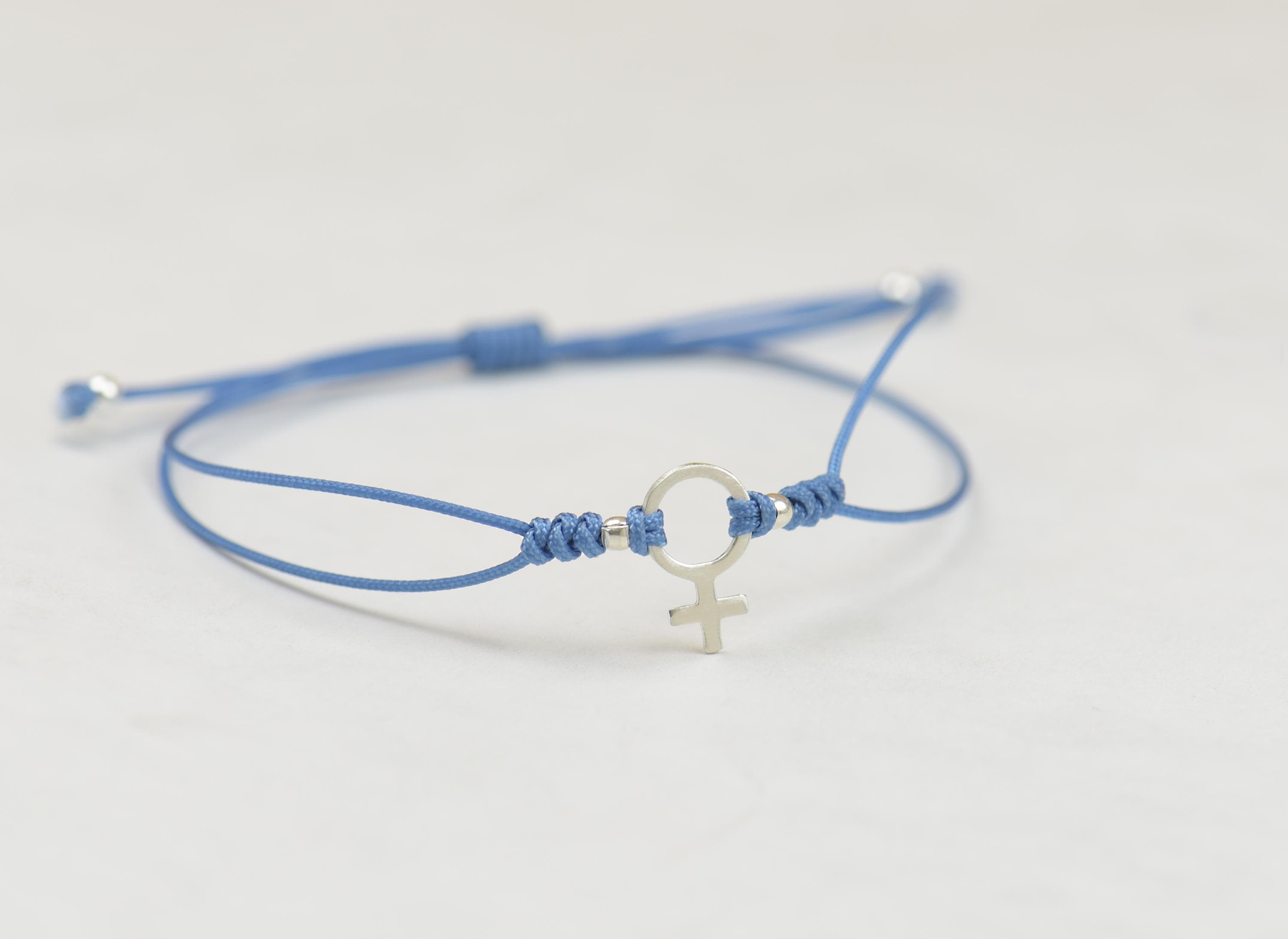 Sterling Silver Women Symbol Sign Bracelet.sterling Silver Bead ...