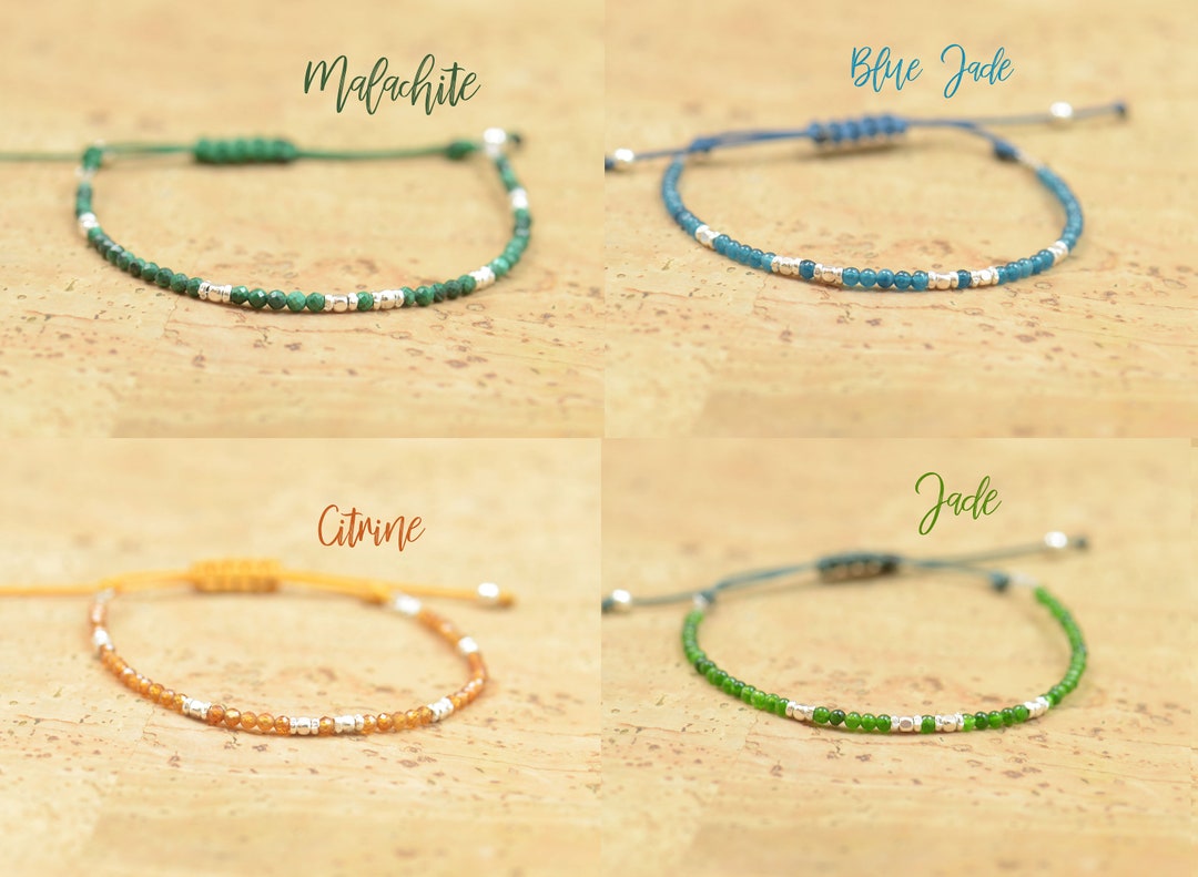 Choose Gemstone.bracelet With Custom Personalized Tiny Gemstone and ...