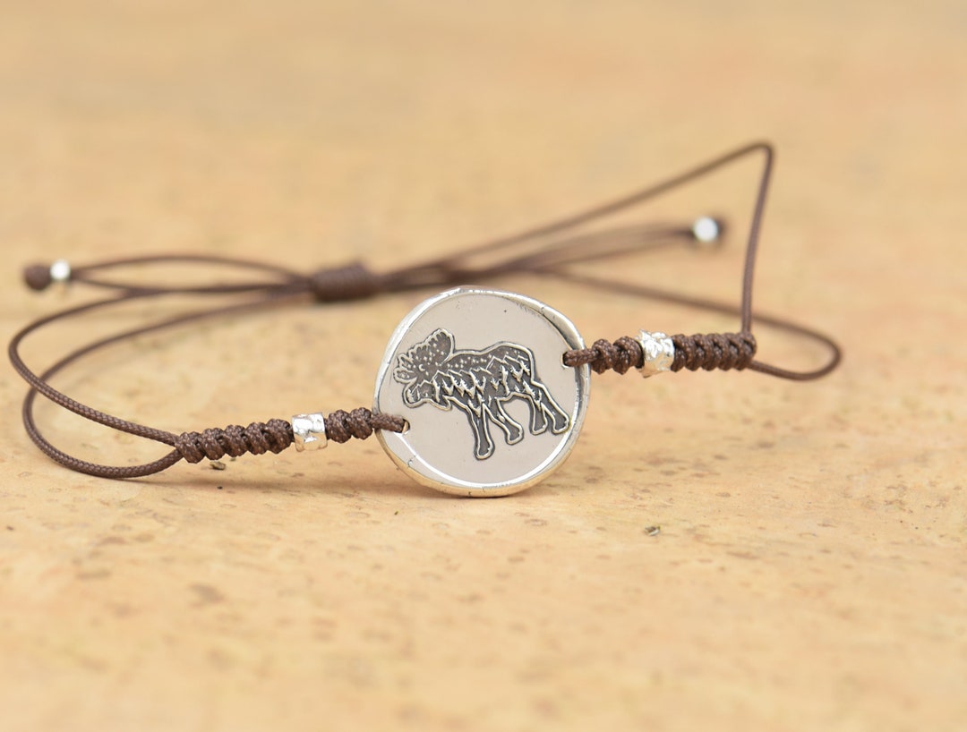 Sterling Silver Bracelet ,night Mountain Forest Charm Moose.unisex ...
