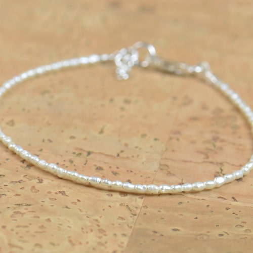 Super Tiny White Pearls Bracelet - Etsy