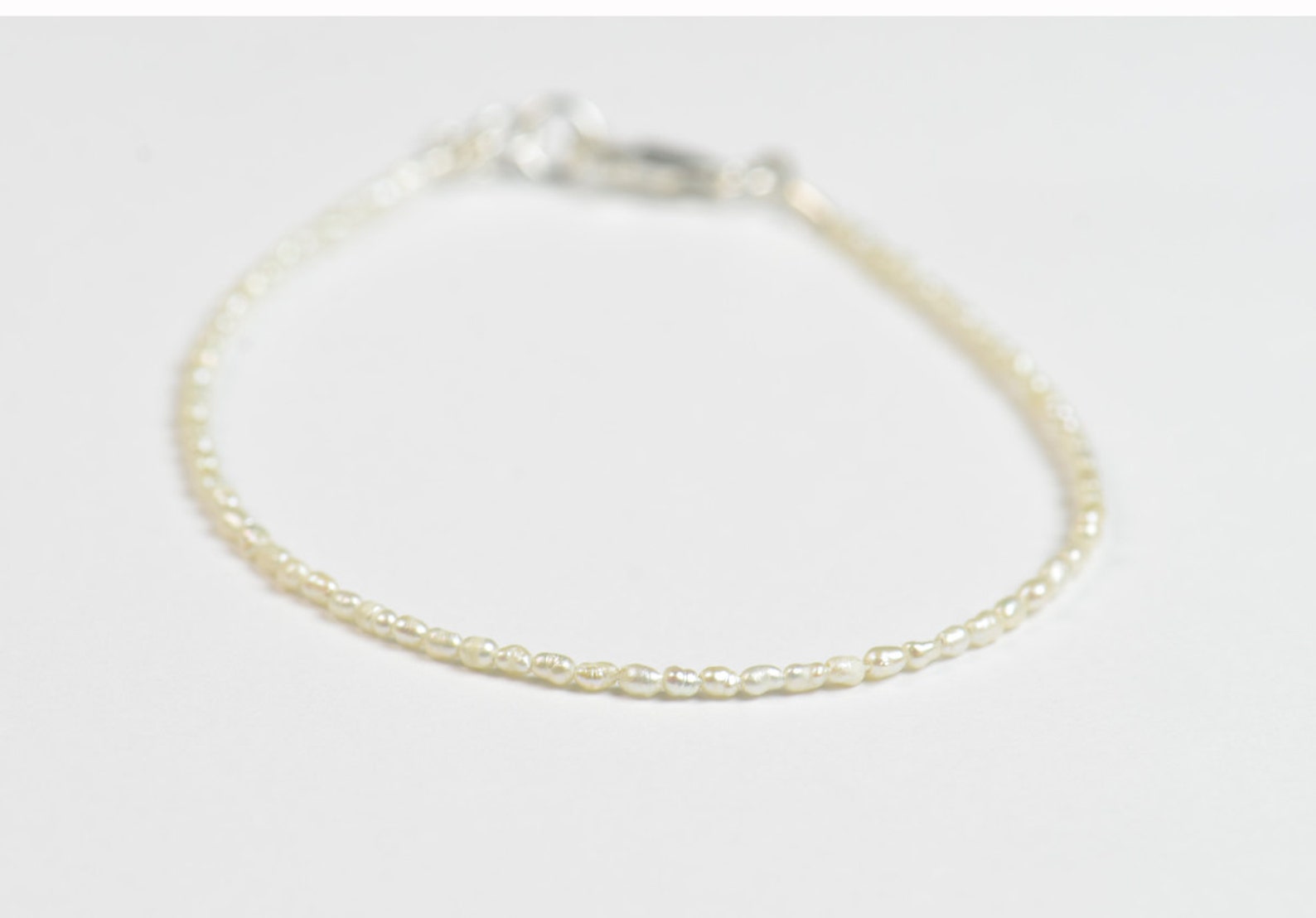 Super Tiny White Pearls Bracelet - Etsy