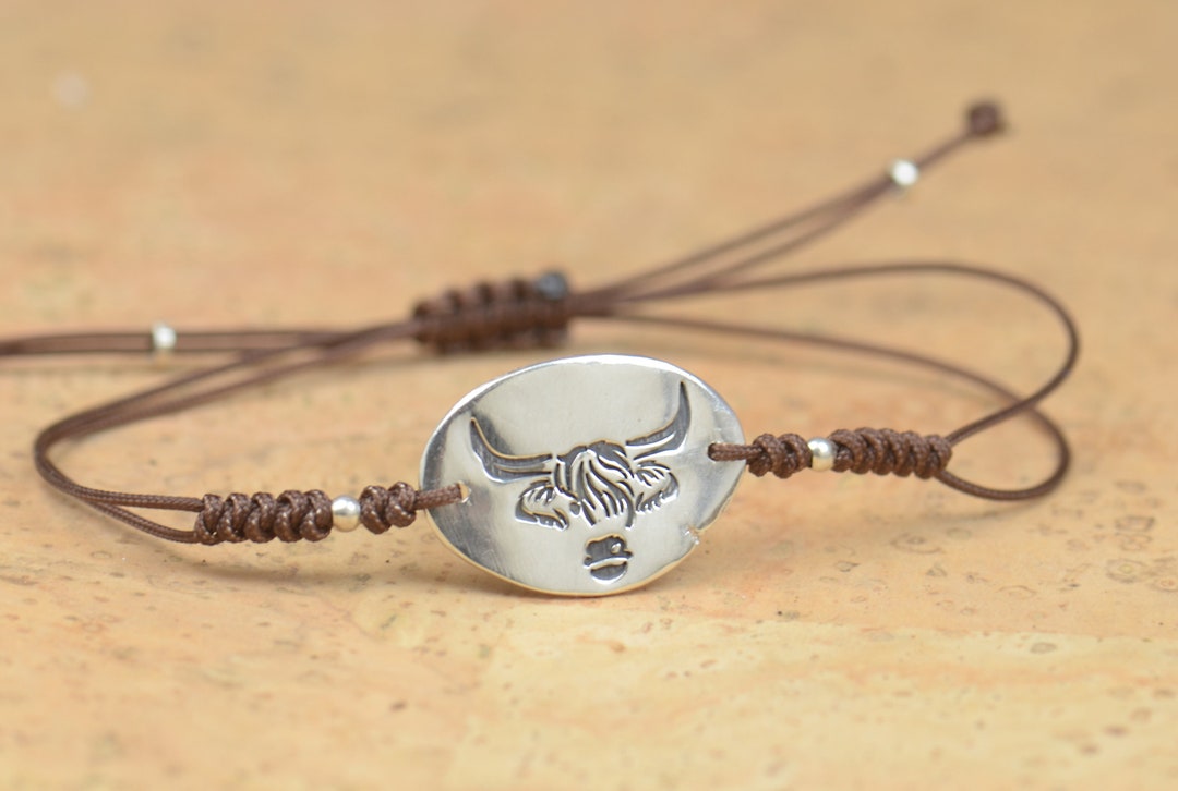 Highland Cow Bracelet,cowboy Bracelet Artisan Sterling Silver Stars ...