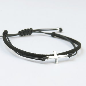 Sterling Silver Cross Charm Bracelet. Mens Bracelet - Etsy